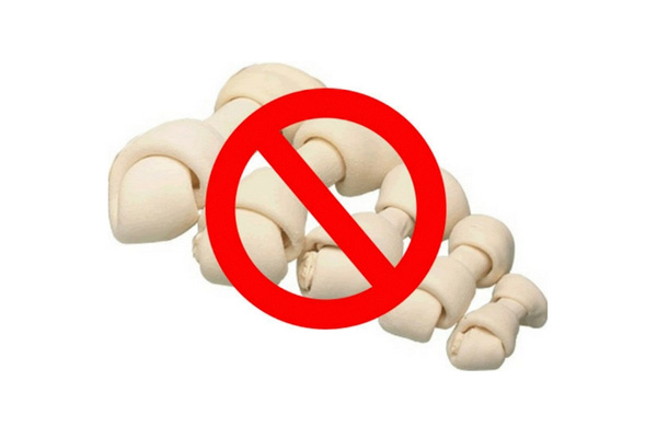 Os perigos dos ossos de couro para o cão